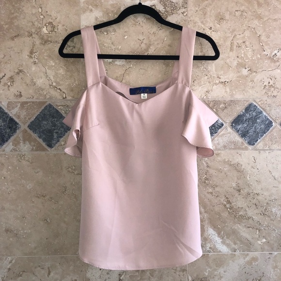 Blue Rain | Tops | Nwt Francescas Blue Rain Cold Shoulder Ruffle Top ...